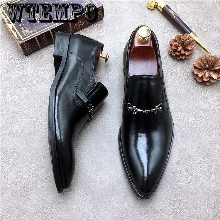 Buy Pointed Scalp Shoes Men's Suede Leather Comfortable Breathable ...