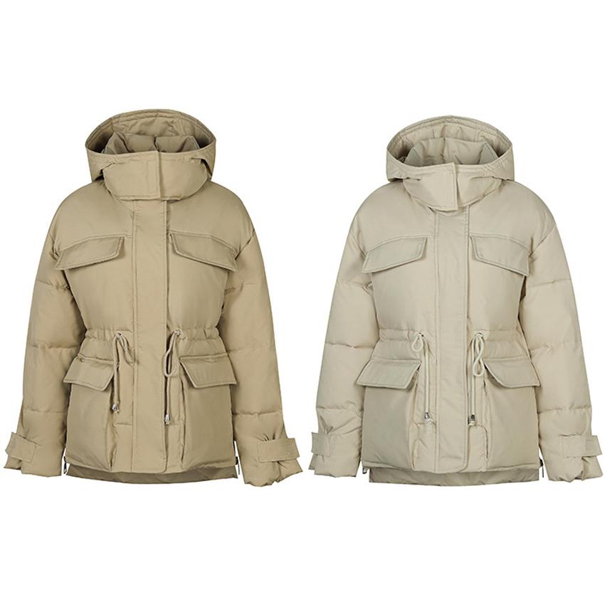 Buy Women Drawstring Winter Coat Warm Inside Fleece Padded Coat Zipper ...