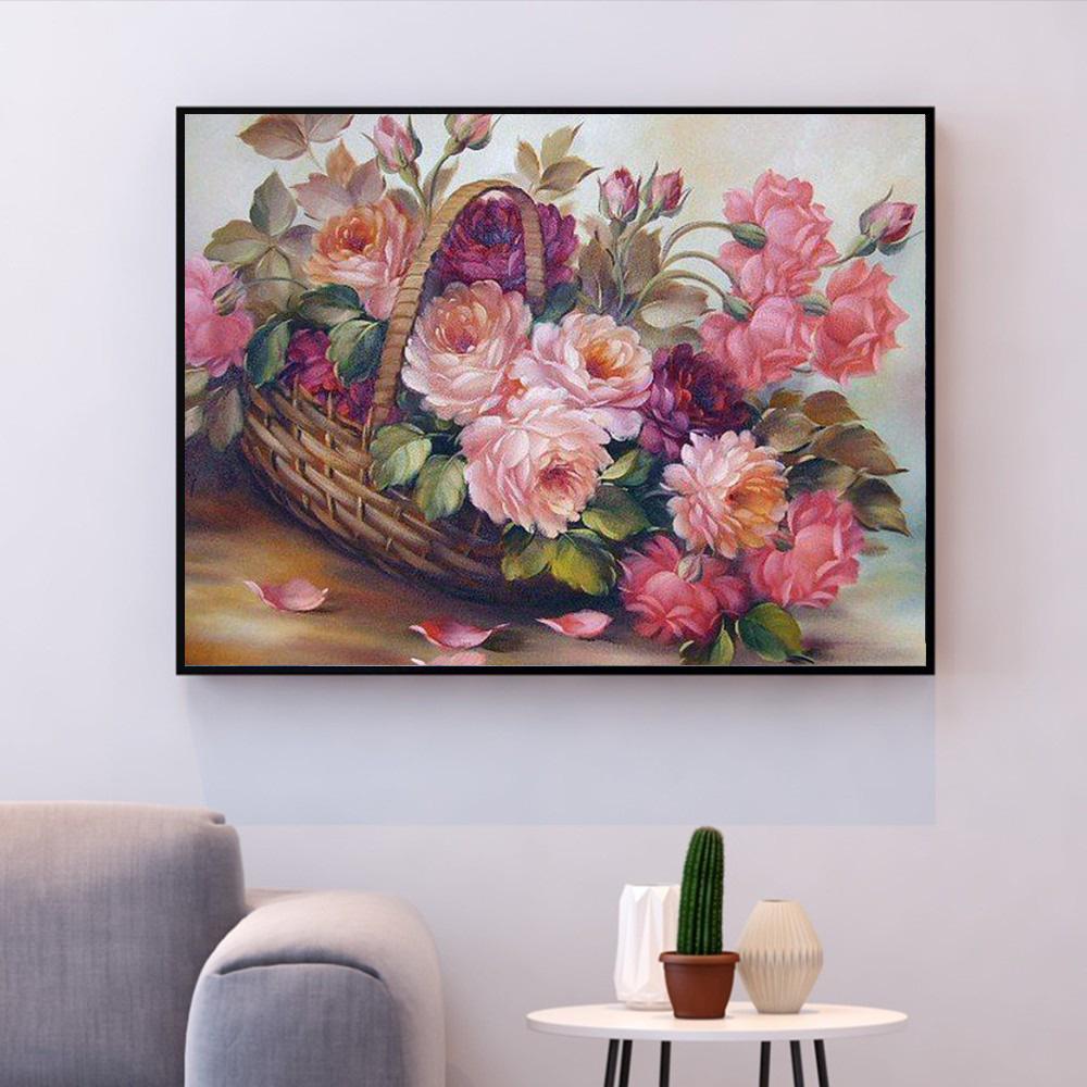 Buy Daimond Painting Flower 5D Diamond Painting Needlework Diamond Dots ...