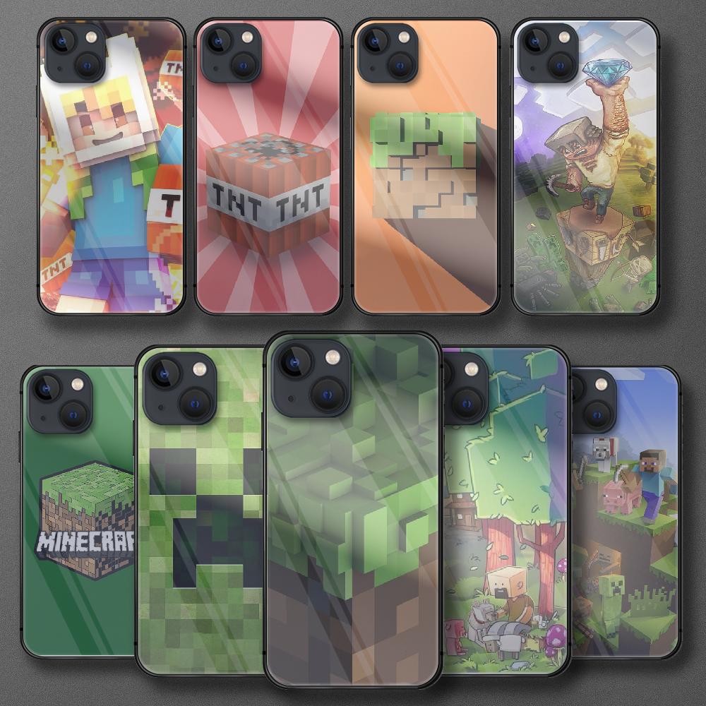 Buy Minecraft Games Alex Steve Mobile Cases Glass Cell Phone Case Cover ...
