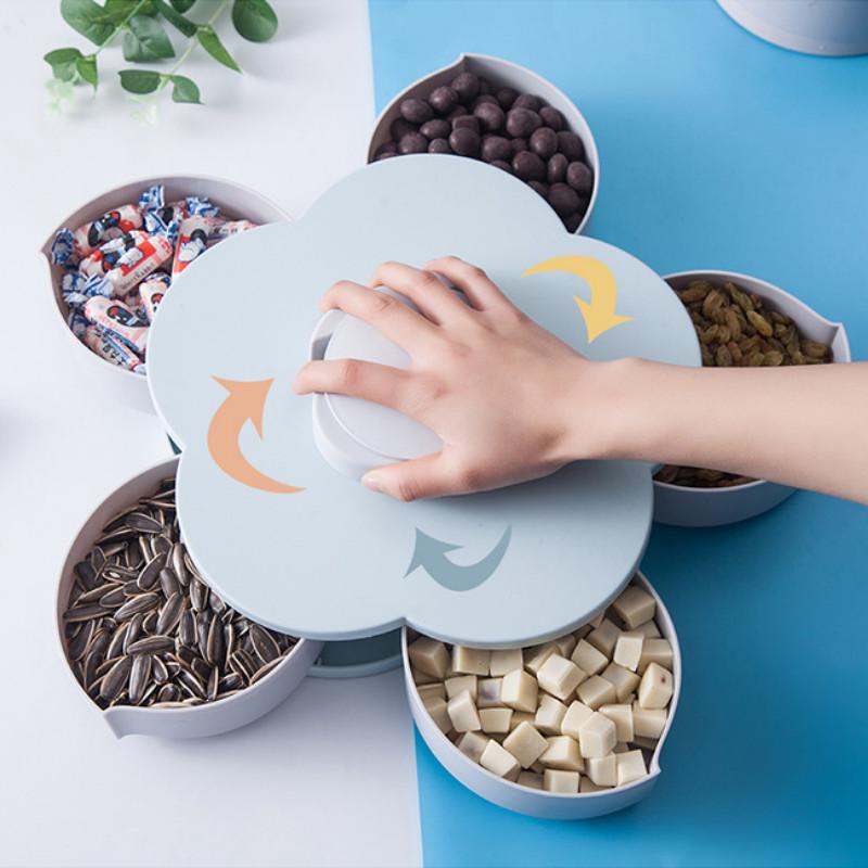 Buy Rotating Petal Fruit Snack Box Candy Dish with Covered ...