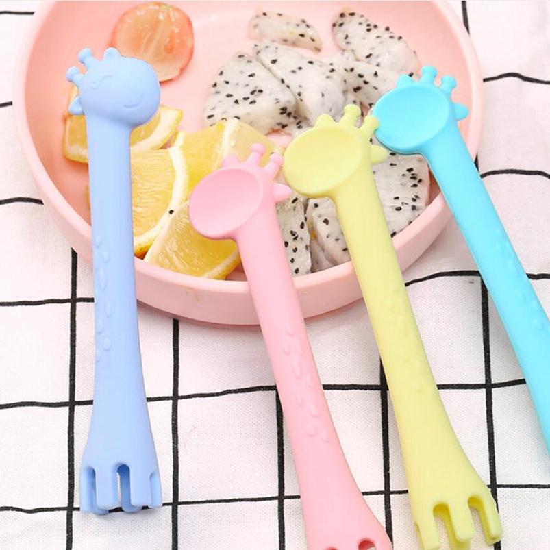 Buy Newborn Baby Training Spoon Giraffe Shape Tableware Utensils 1Pc ...