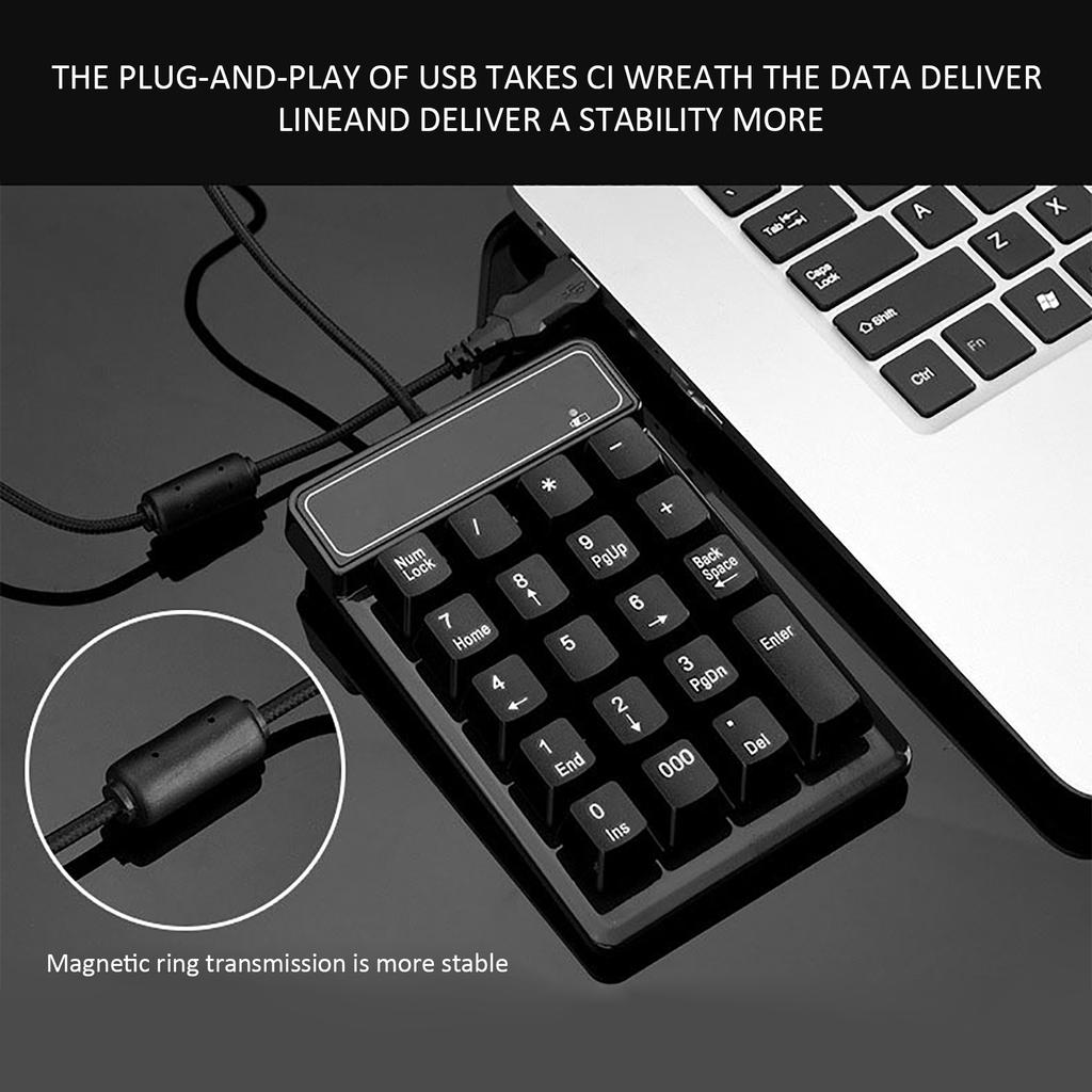 Buy BBy USB 19 Key Number Numeric Keypad Keyboard for Laptop/Notebook Pc Computer USB Cable ...