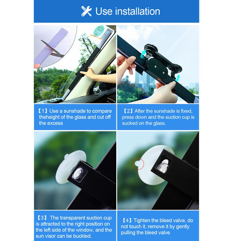 Buy Car Window Sunshade Retractable Foldable Windshield Sunshade Cover ...