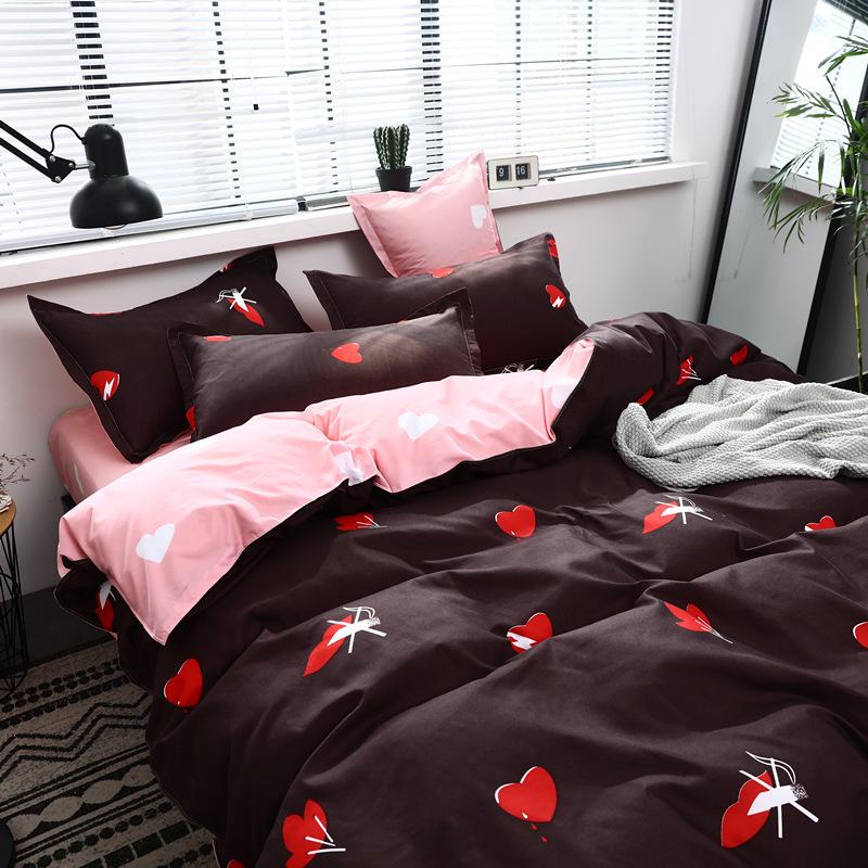 Buy 4pcs Set Cotton Comforter Bedding Set Bed Linen Duvet Cover Set ...
