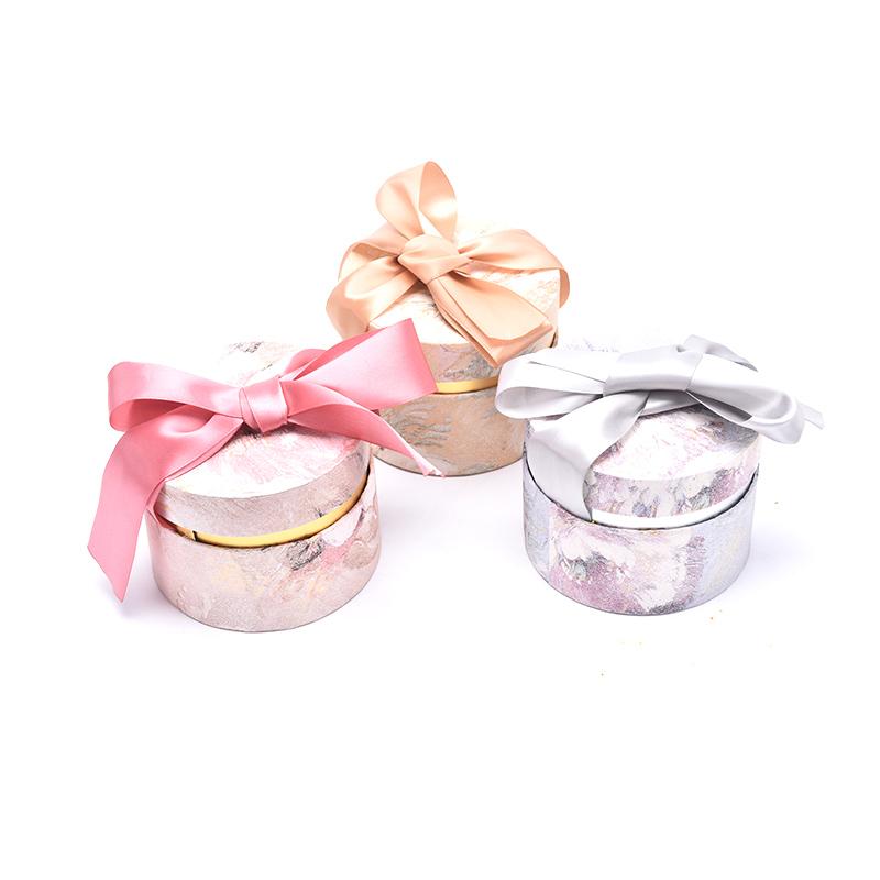 Buy 1Pc Flannel Gift Box Wedding Bride Candy Box Round Paper Flower ...