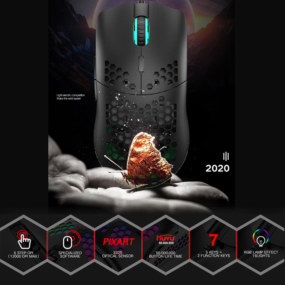 Buy ZIYOULANG M6 RGB Wired Gaming Mouse 12000DPI Hollow-out Lightweight ...