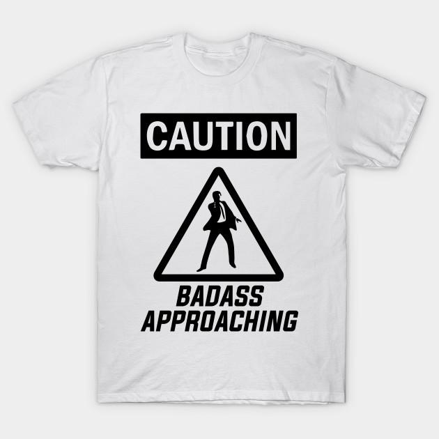 Buy T Shirt Women Caution Sign Badass Approaching Harajuku Print Kawaii ...