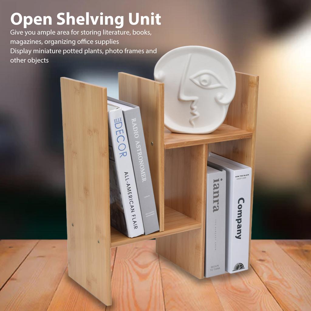 Buy Bamboo Desk Storage Shelf Small Expandable Bamboo Desk Display ...