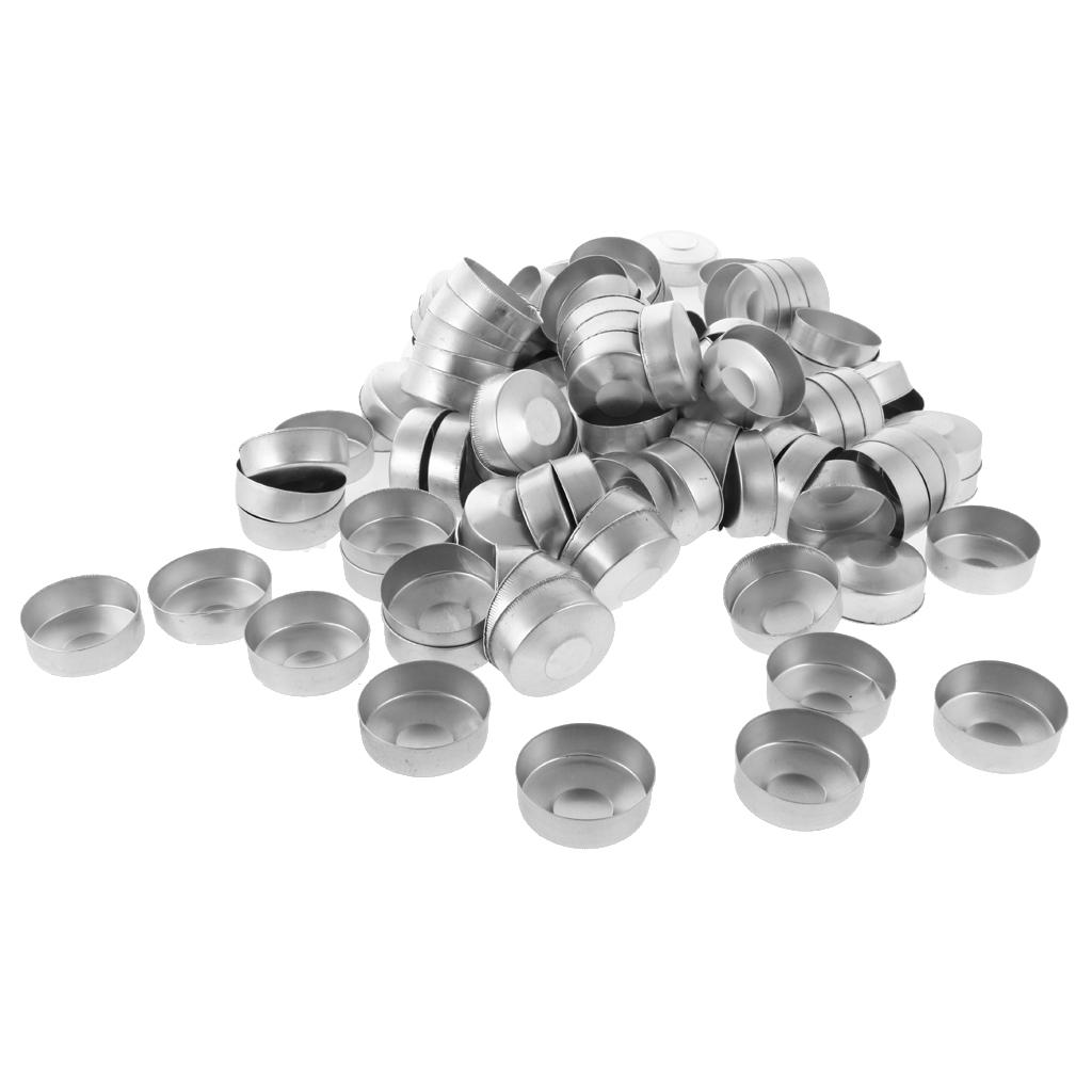 Cheap 100x Aluminium Tea Light Case Containers & Candle Wicks Candles ...