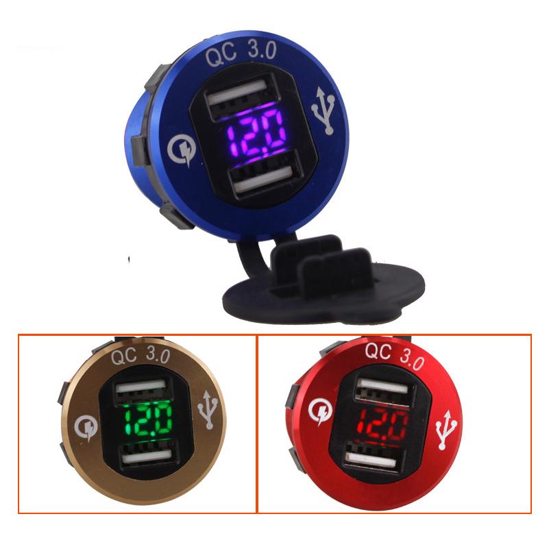 5V USB Cars Phone Fast Charger LED Digital Voltage Display Adapter ...