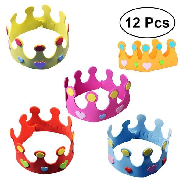 Buy 12pcs EVA Party Hats Birthday Hats DIY Birthday Crown Hat Nursery ...