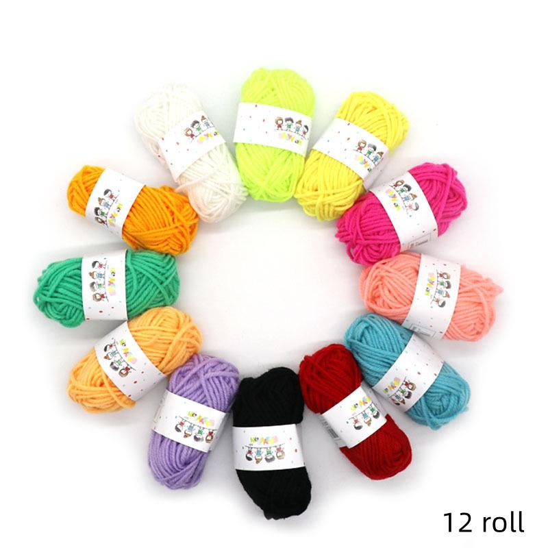 Buy 12 Color Creative Handmade DIY Wool Yarn Ball Knitting Paste ...