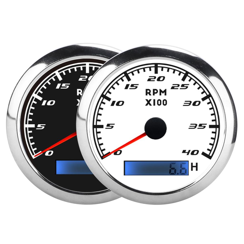 Buy 85mm Boat Pointer Tachometer Red Backlight Stainless Steel IP67 ...