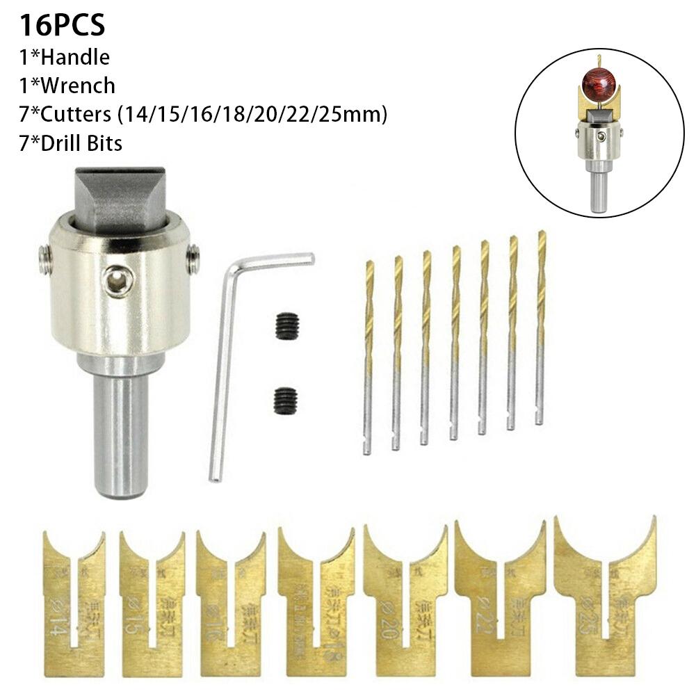 Buy 16PCS 14-25mm Wood Bead Maker Beads Drill Bit Milling Cutter ...