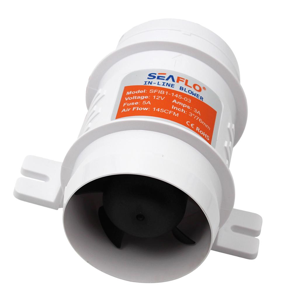 Buy SEAFLO 3" InLine Marine Bilge Air Blower 24V 145 CFM Quiet Boat ...