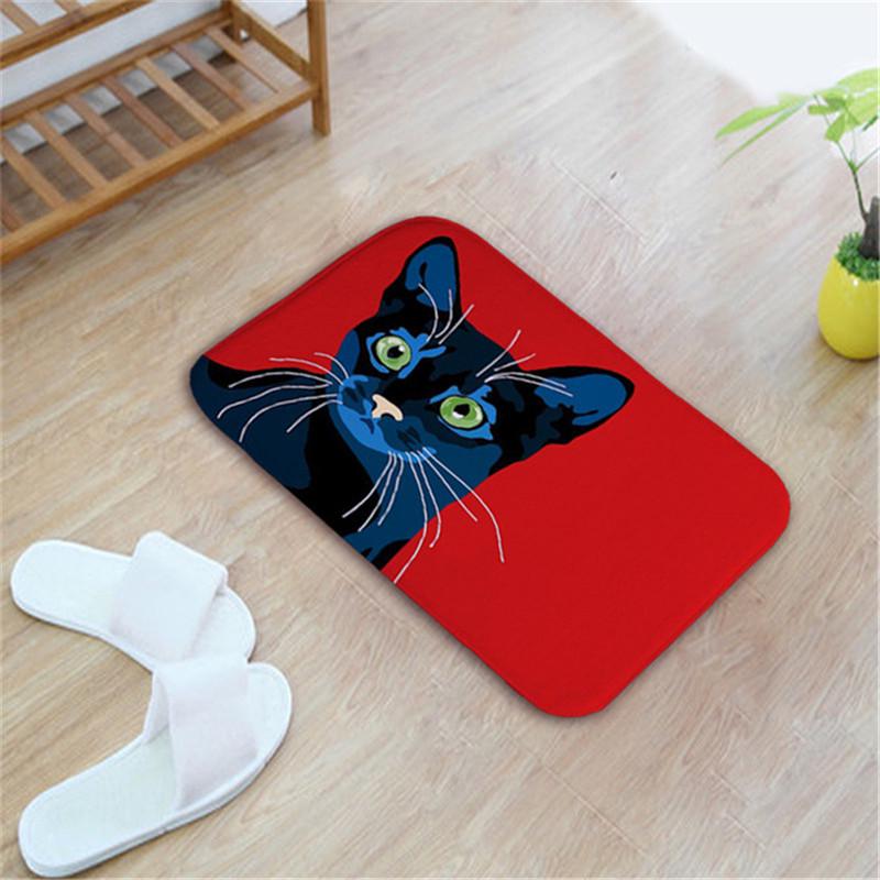 Buy Multi Colorful Cat Doormat Kitty Cute Cartoon Carpet Flannel Soft ...