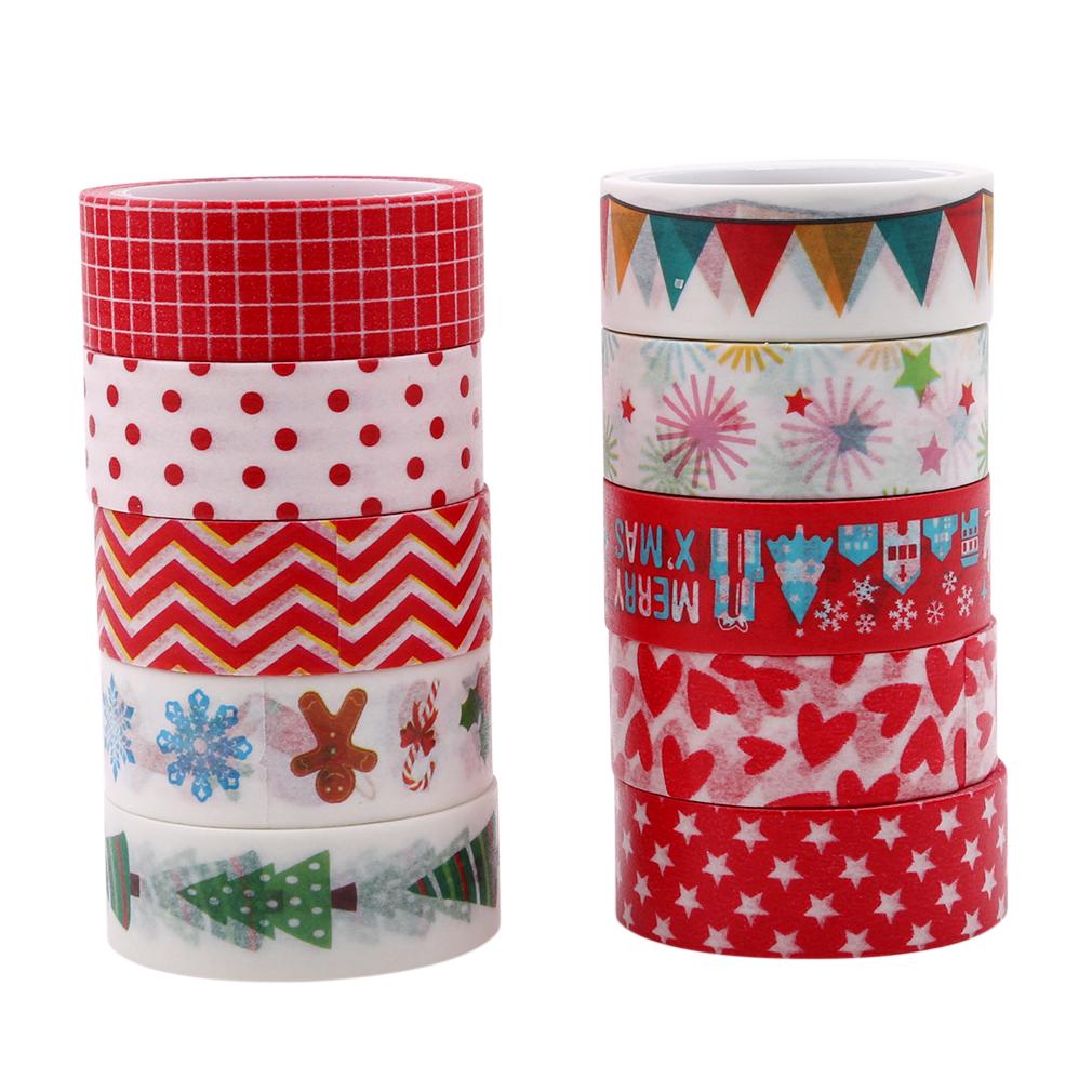 Buy 10 Pcs/pack Washi Sticky Paper Adhesive Decorative Tape Set for DIY ...