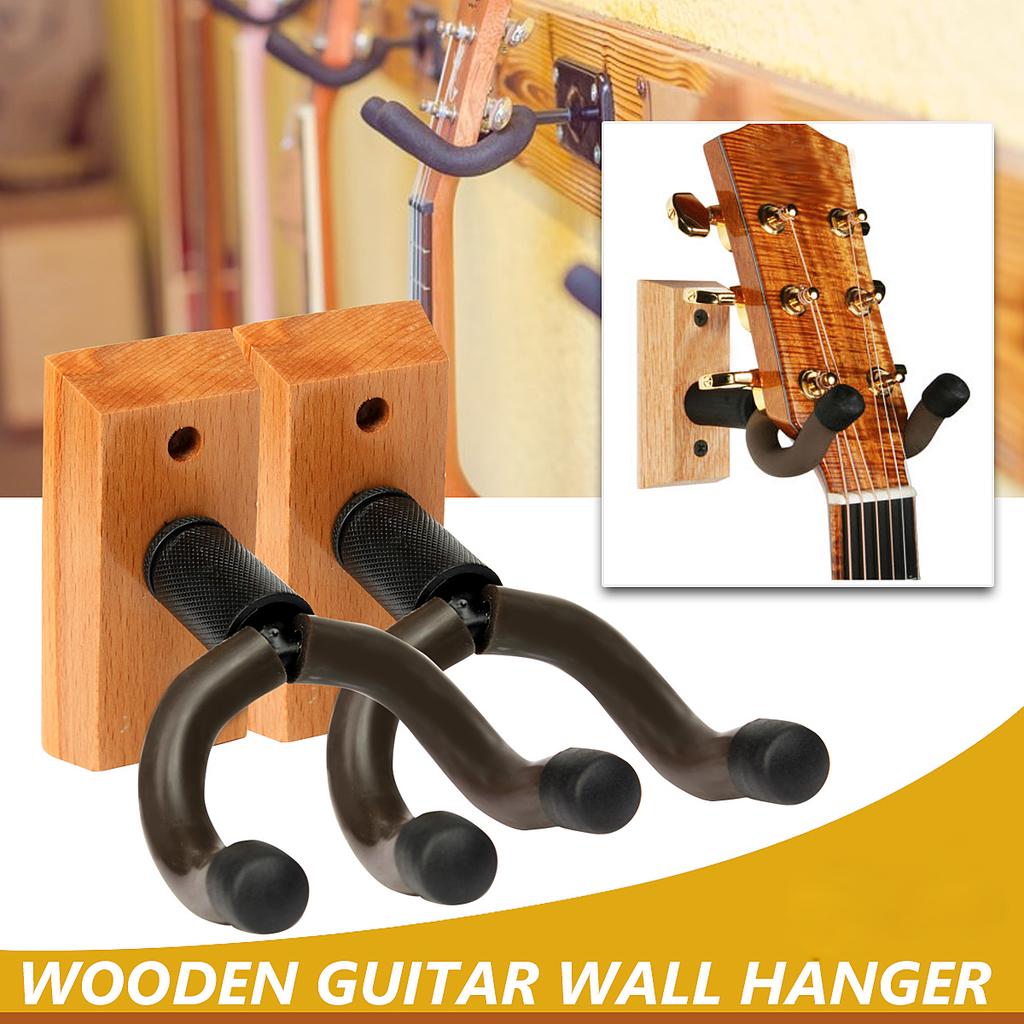 Buy 1/2Pcs Wooden Bass Banjo Guitar Display Wall Hanger/Bracket/Hook ...