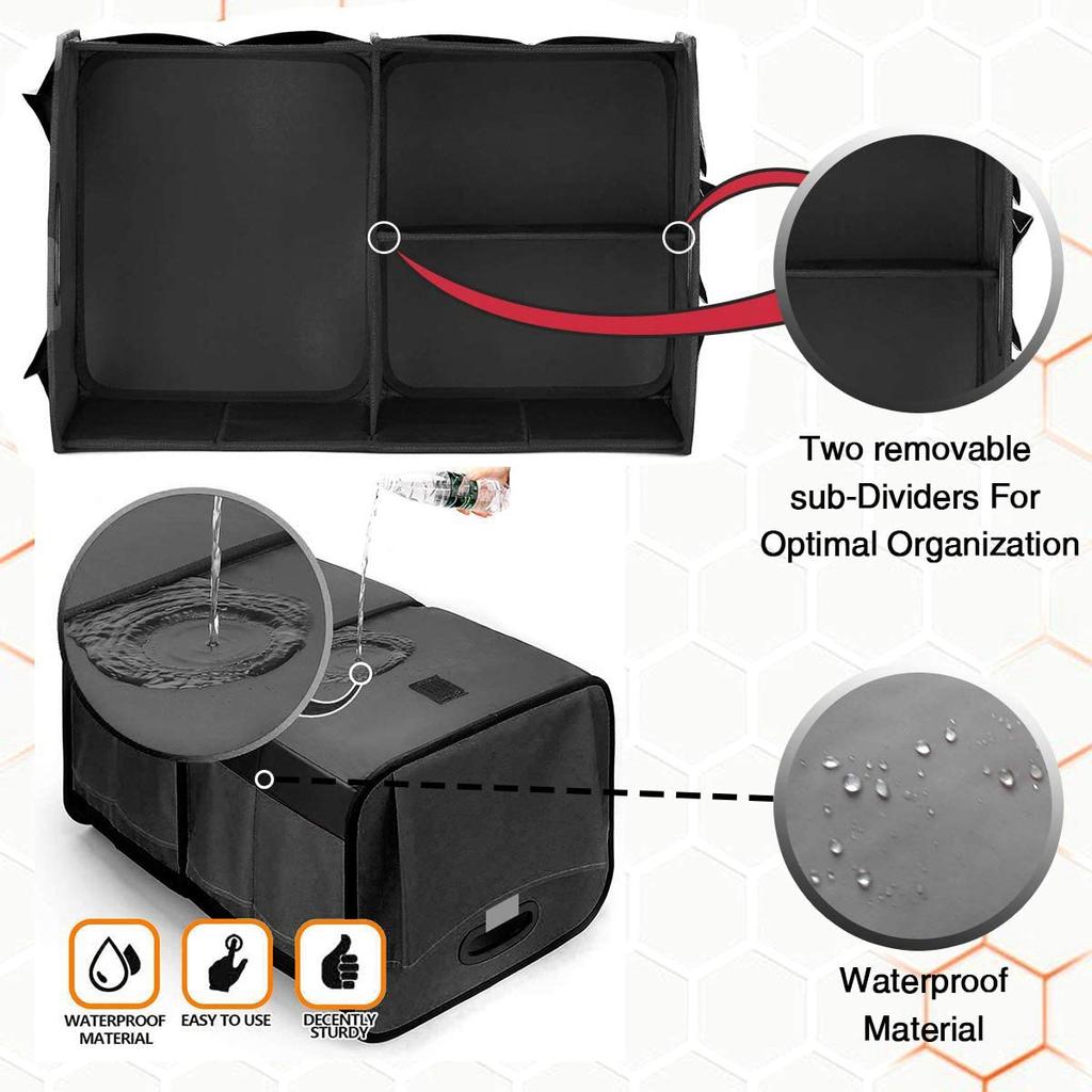 Multifunction Car Trunk Storage Box Waterproof with Multi Compartments ...