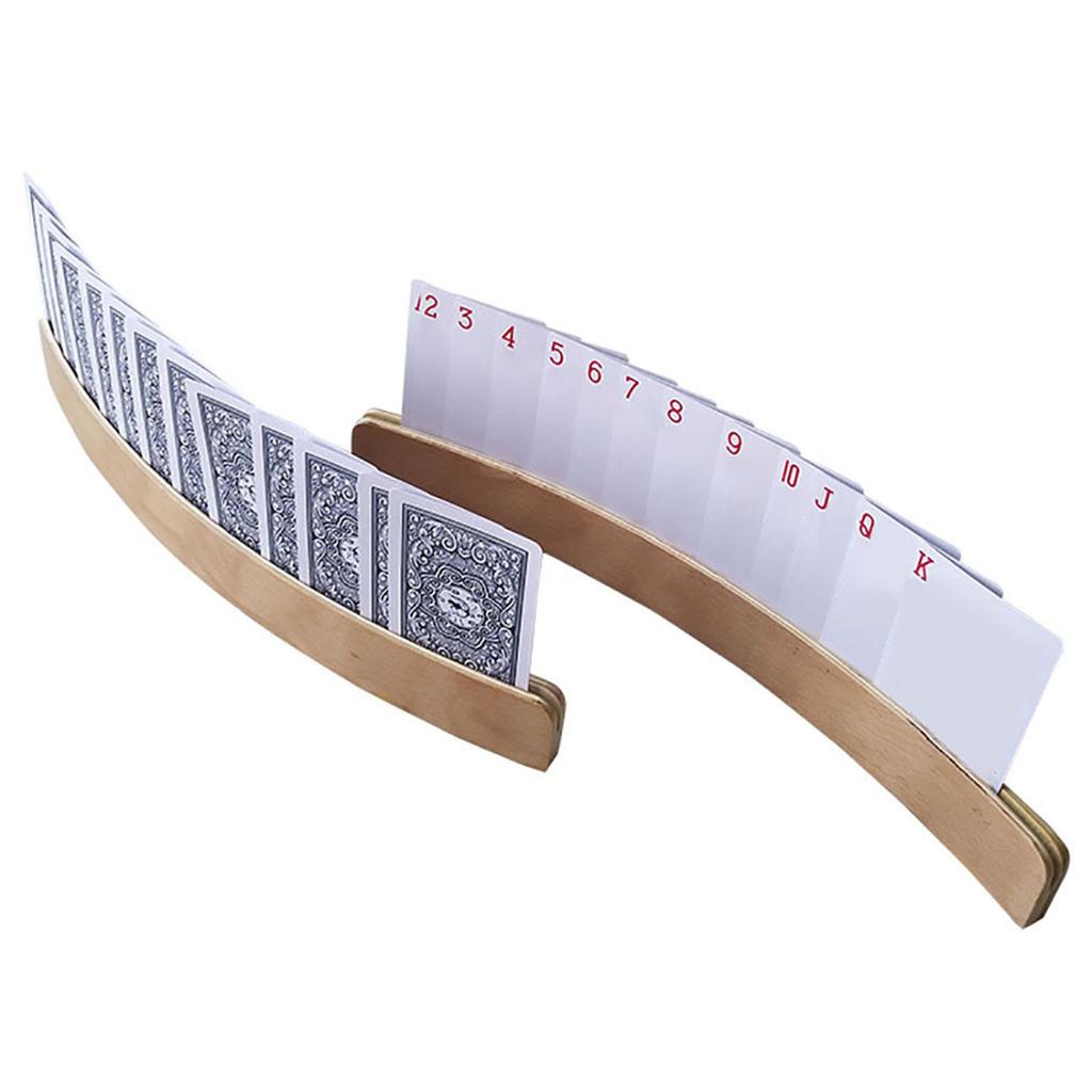 Buy Curved Wooden Playing Card Holder 14 Inch Wooden Playing Card ...