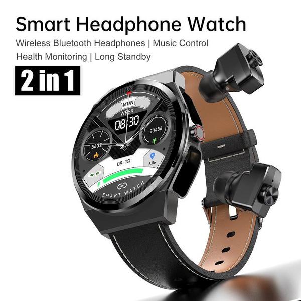 Buy 2 In 1 Smartwatch TWS Wireless Bluetooth Headset Heart Rate Blood ...