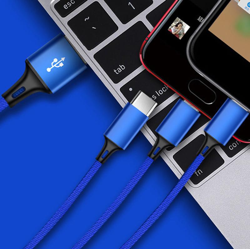 Buy Apple Type-c Android Data Cable 3A Three-in-one Fast Charge Mobile ...