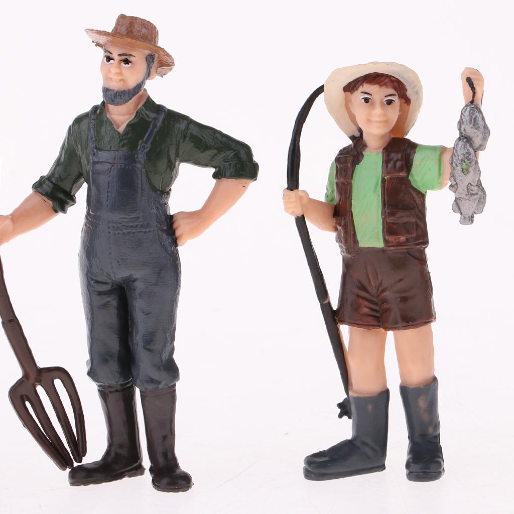 Buy Simulation People Model Farmer Characters Action Figures Hand ...