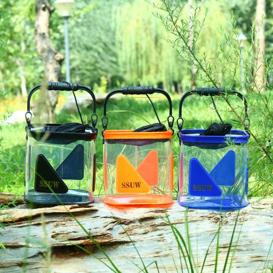 Buy CCHONG Clear Fishing Bucket Convenient EVA Plastic Folding Design ...
