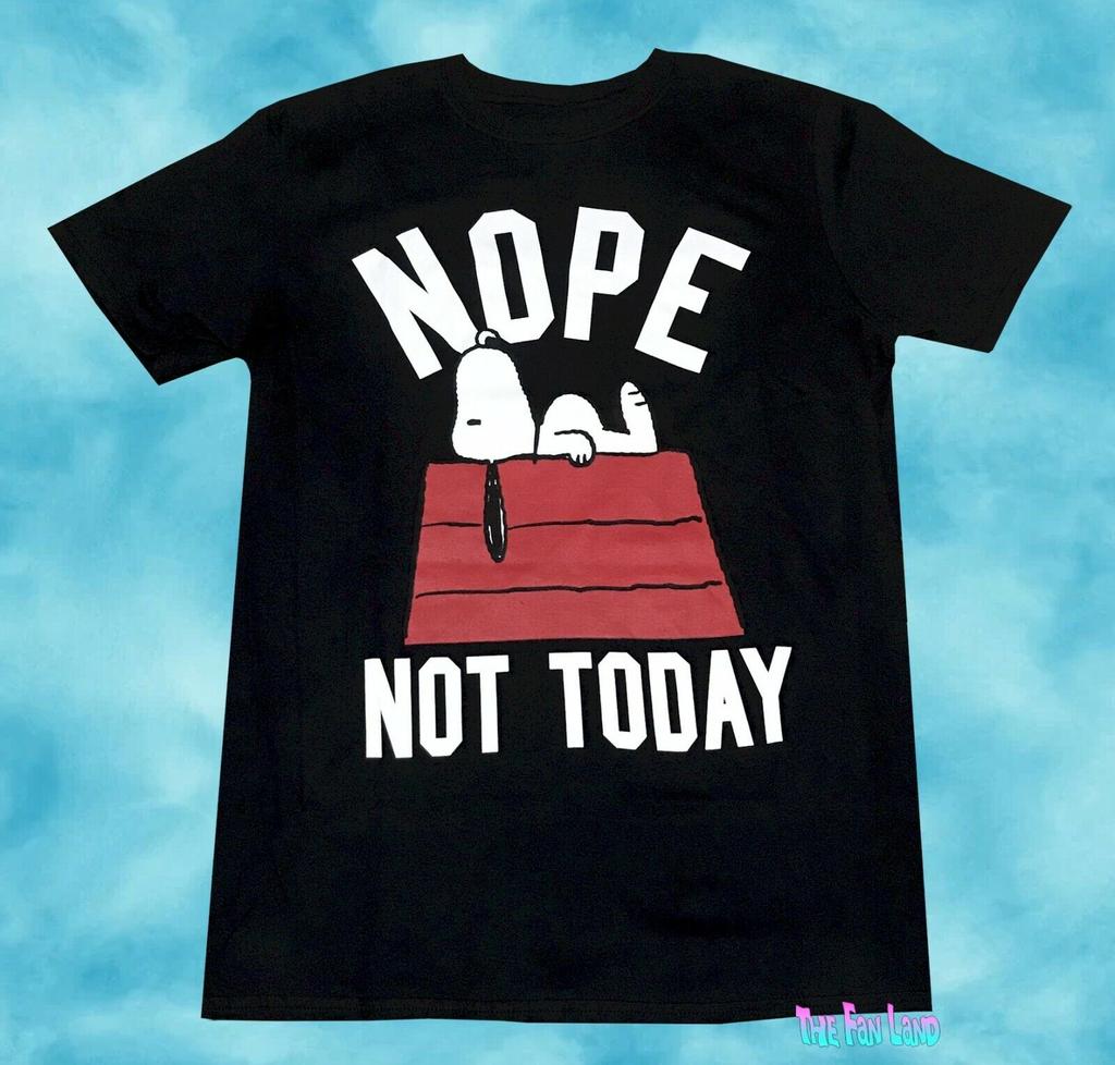Buy New Peanuts Snoopy Nope Not Today Charlie Brown Black Chic Summer ...
