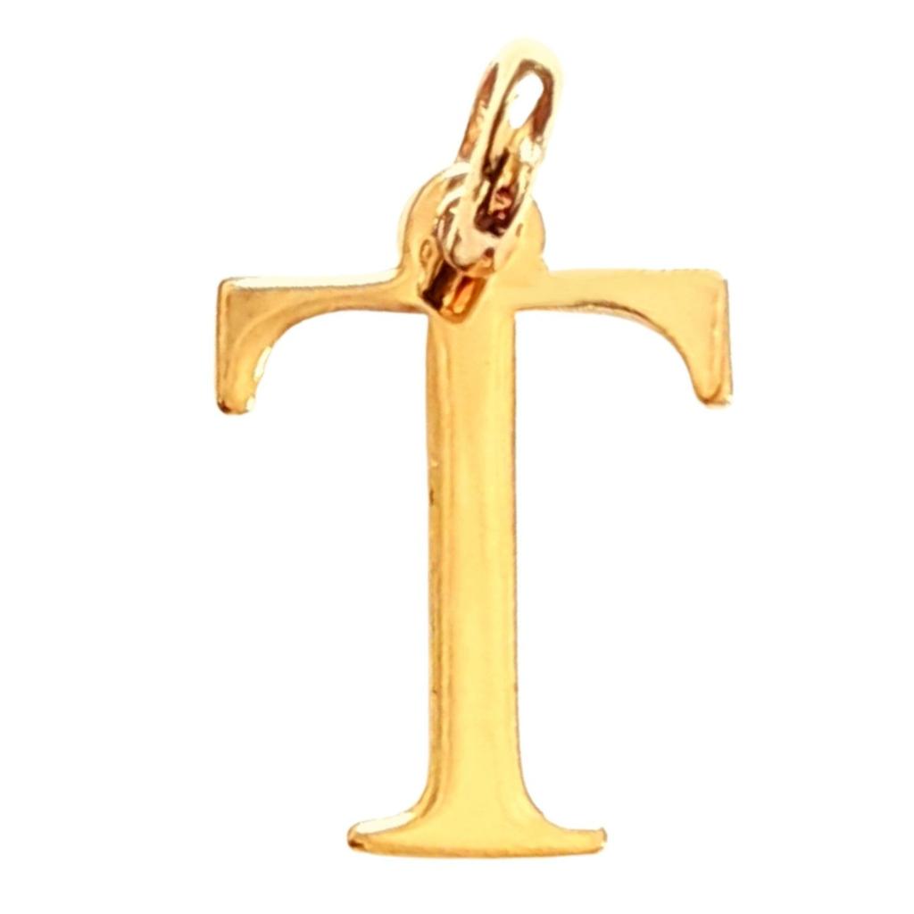 Buy Gold Plated Single Letter T Initial Pendant at affordable prices ...