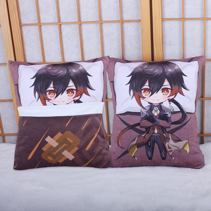Buy Anime Genshin Impact Pillow Ganyu Zhongli Hutao Xiao Plush Stuffed ...