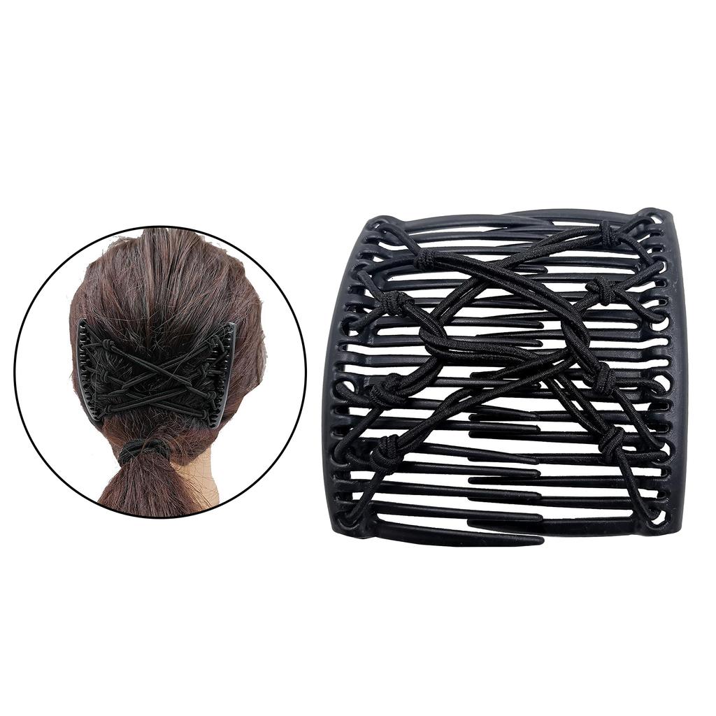 Women Stretchy Magic Hair Clip Double Slide Combs For Bun Updo Tools ...