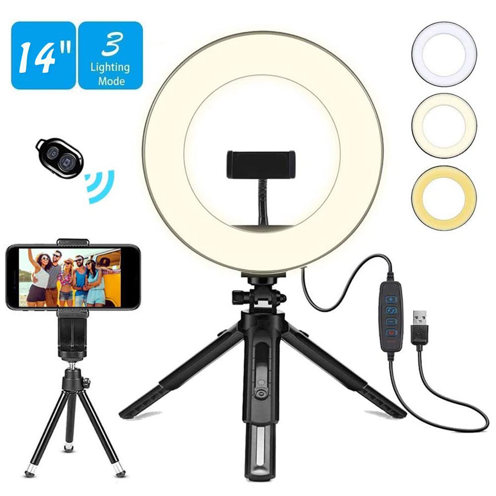 Buy Ring Light Set Mini Desktop Selfie USB Ringlight with Extendable ...