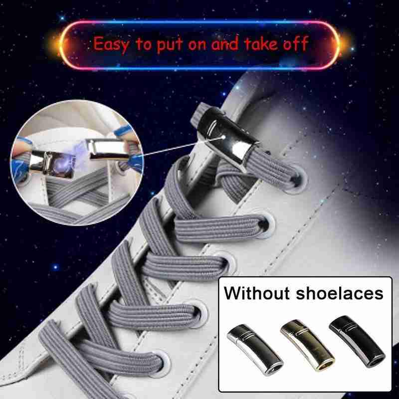 Buy 1 Pair Fashion Magnetic Shoelaces Elastic No Tie Shoe Adult Unisex ...