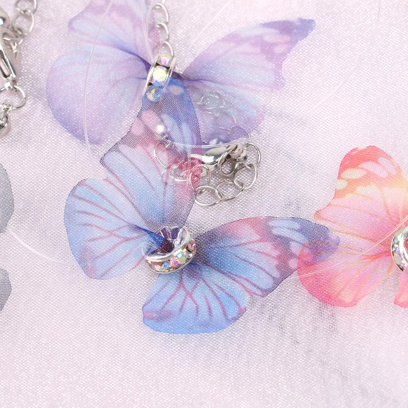 Invisible Butterfly Pendant Necklace Transparent Fishing Line Chokers ...