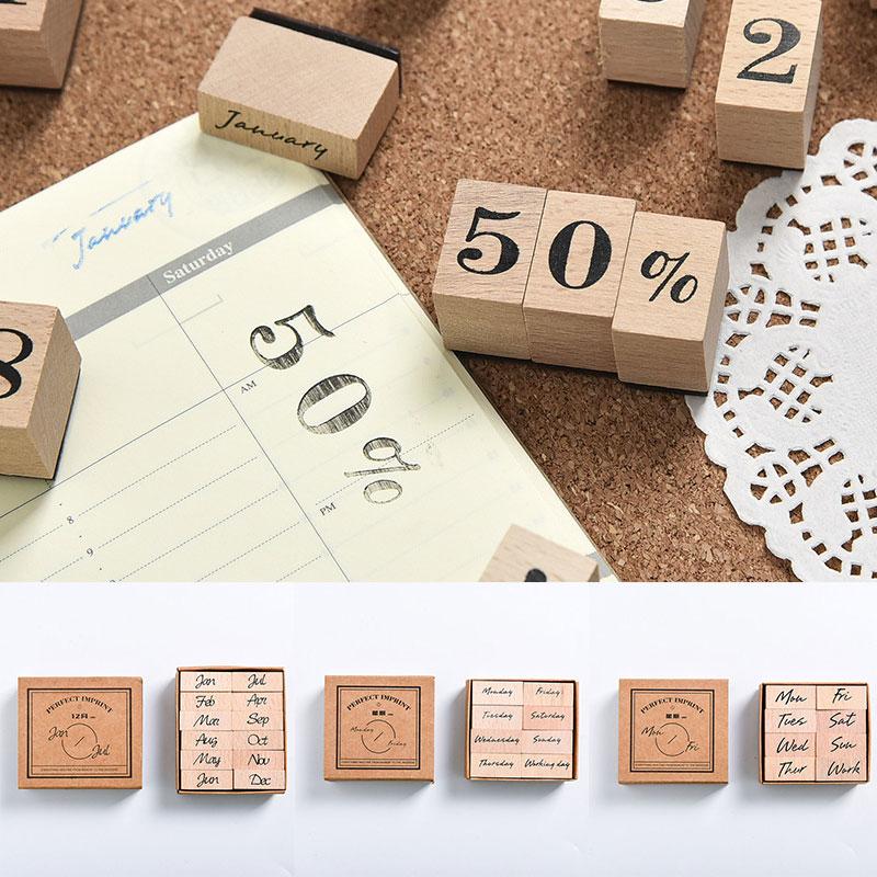 Buy Vintage Numbers Stamp Stationery Office Supplies Rubber Stamp Set ...