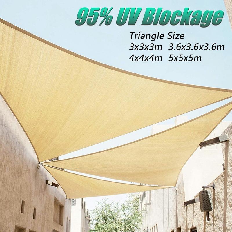 Buy Outdoor Sun Shade Sail Triangle Garden HDPE Patio Sunscreen Awning ...
