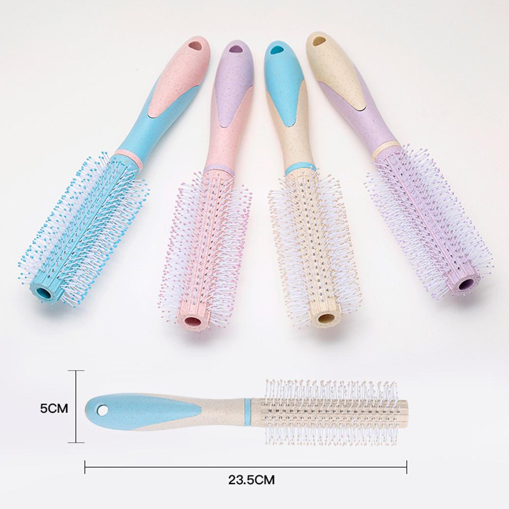 Buy Plastics Curly Hair Comb Anti-static Round Brush Handle Hair ...