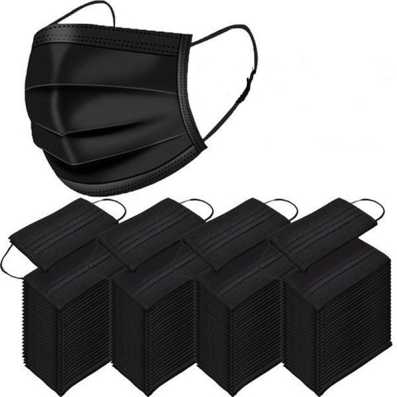 10 Pcs 50 Pcs 100Pcs Disposable Masks Black Three-Layer Dustproof Fog ...