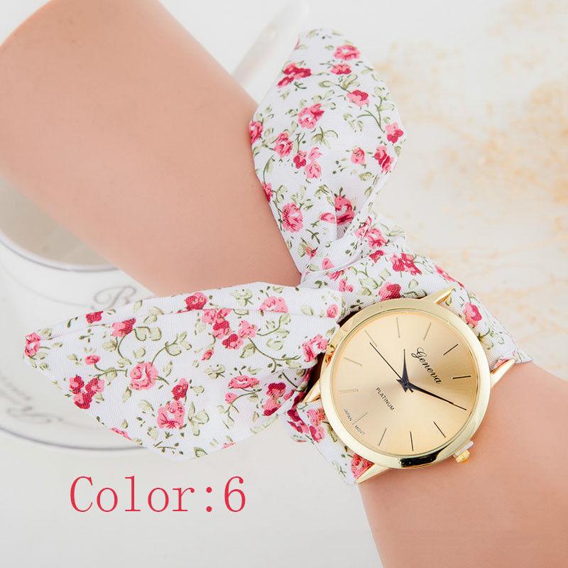 Buy Women Fashion Watch Scarf Band Dial Analog Quartz Wrist Watch at ...