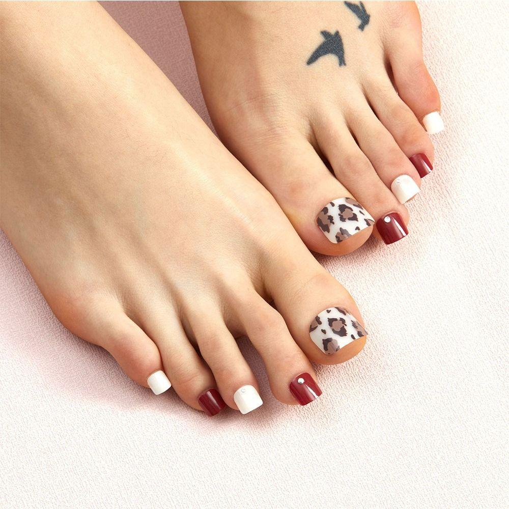 Satın alın 24Pcs Nail Tips Manicure Detachable Leopard Pattern Fake ...