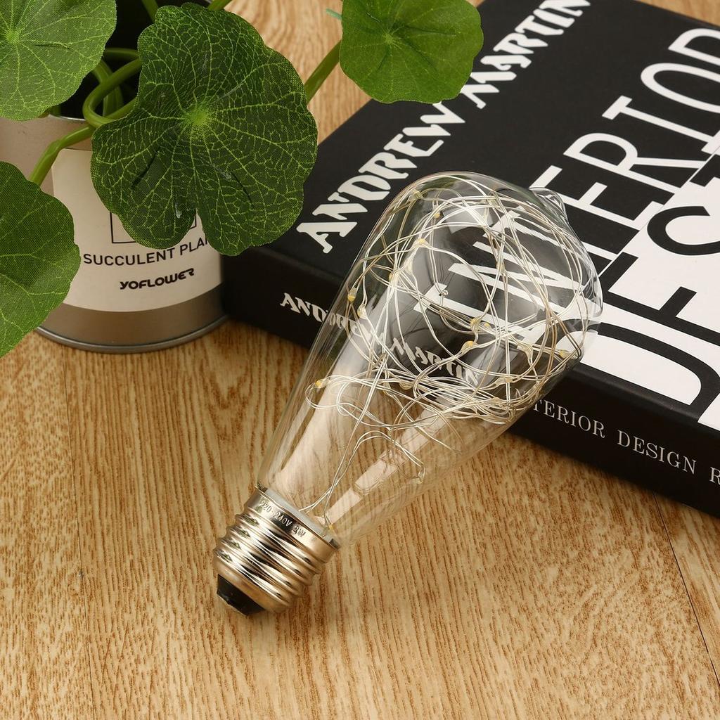 Satın alın LUCKY ST64 E27 LED Light Bulb Non-dimmable Copper Wire ...