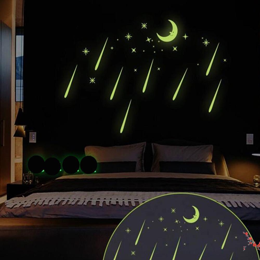 Buy Plastic Fluorescence Creative Wall Meteor Shower Home Decor Sticker ...