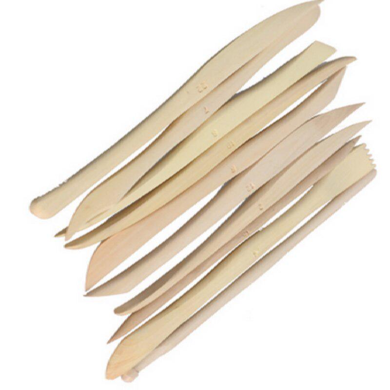 10PCS Wooden Clay Sculpture knife Pottery Clay Sculpture Pottery Sharpen Modeling Tools Set ...