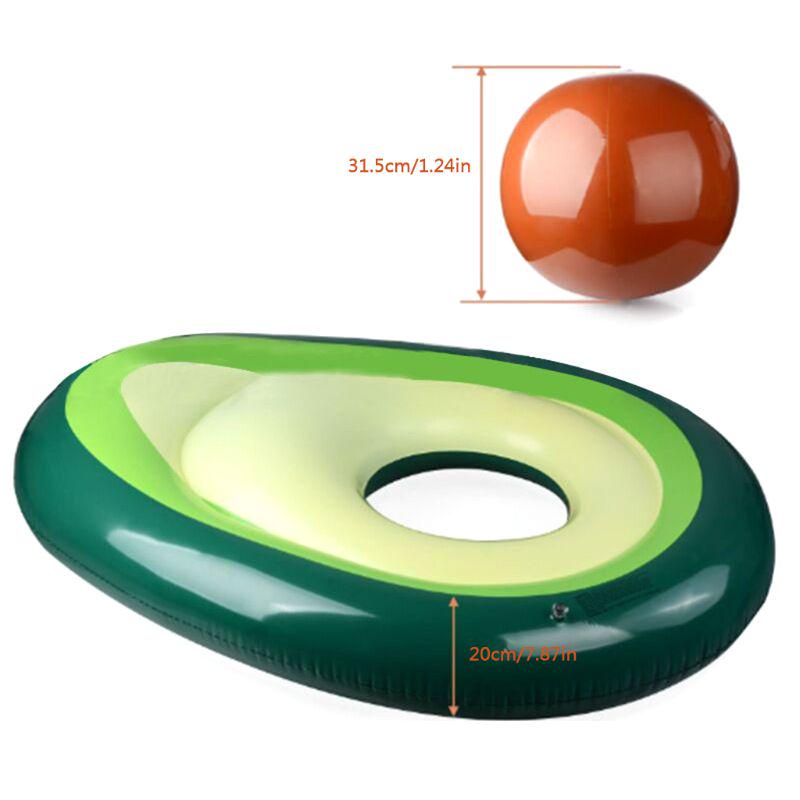 Green Inflatable Avocado Water Hammock Swimming Ring Cushion Lounge ...