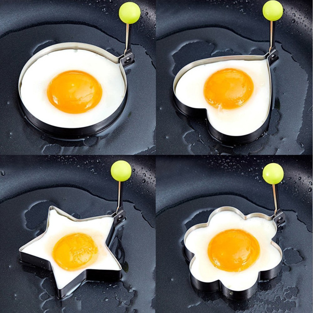 Buy 4Pcs DIY Frying Egg Cooker Mold Kitchen Gadgets Stainless Steel ...