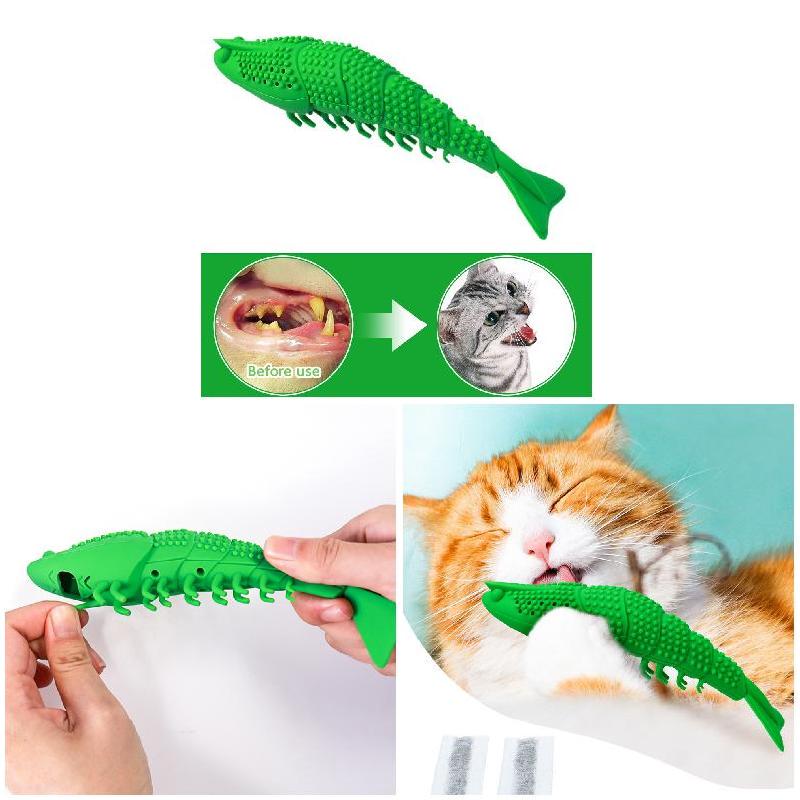 Chew Teeth Care Cleaning Shape Cat Catnip Dental Toothbrush Kitten ...