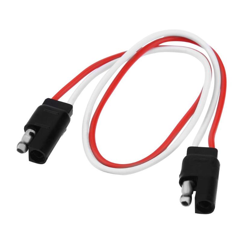 Buy 2-Pin SAE Plug Trailer Light Wiring Harness Extension Flat Wire ...