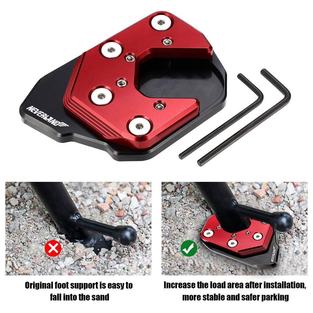 Buy CNC Aluminum Motorcycle Side Stand Pad Kickstand Extension Pad For ...